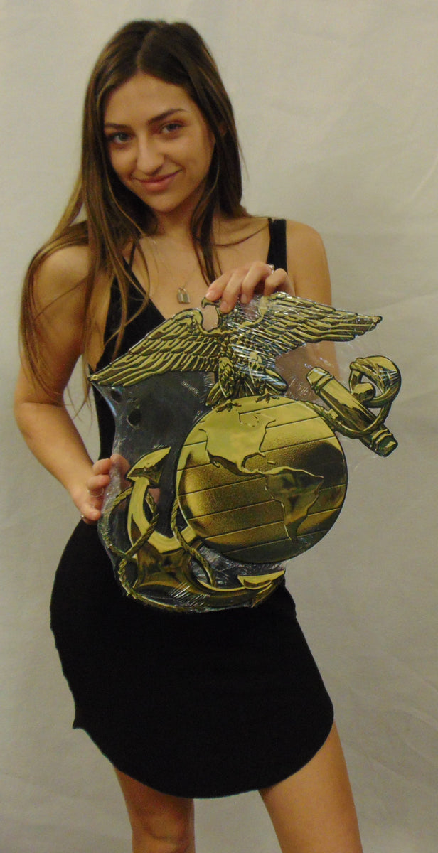 US Marine CORPS EGA (GOLD) All Metal Sign 16" x 16" – Made In America Signs