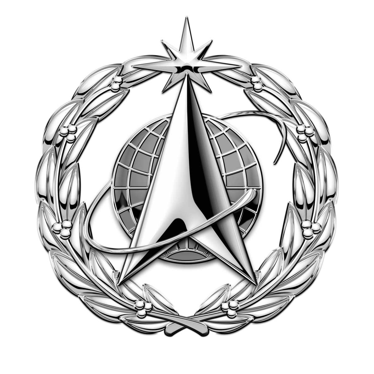 United States of America SPACE FORCE USSF STAFF CAP DEVICE All Metal S ...