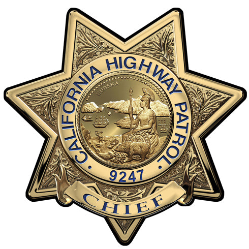 California Highway Patrol (Chief) Badge all Metal Sign with your Badge ...