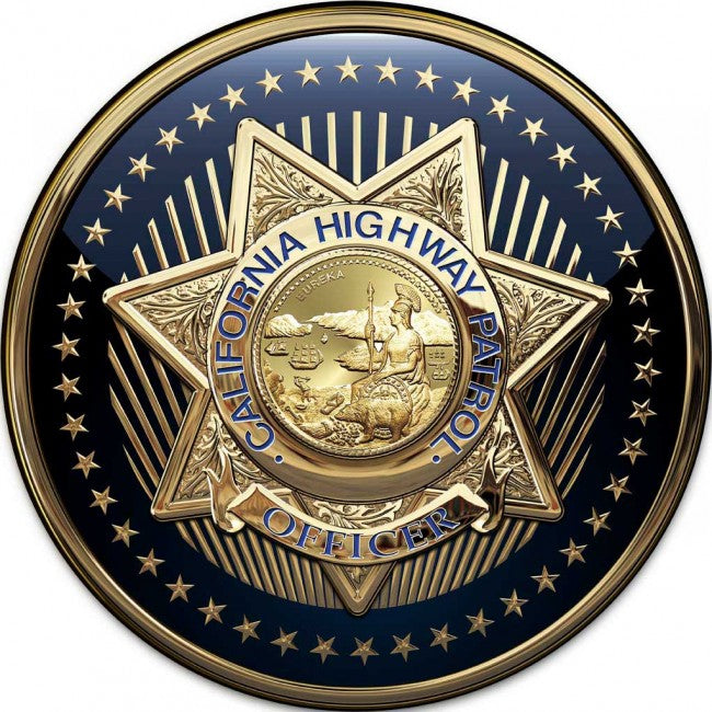 California Highway Patrol Officer Badge Round All Metal Sign – Made In ...
