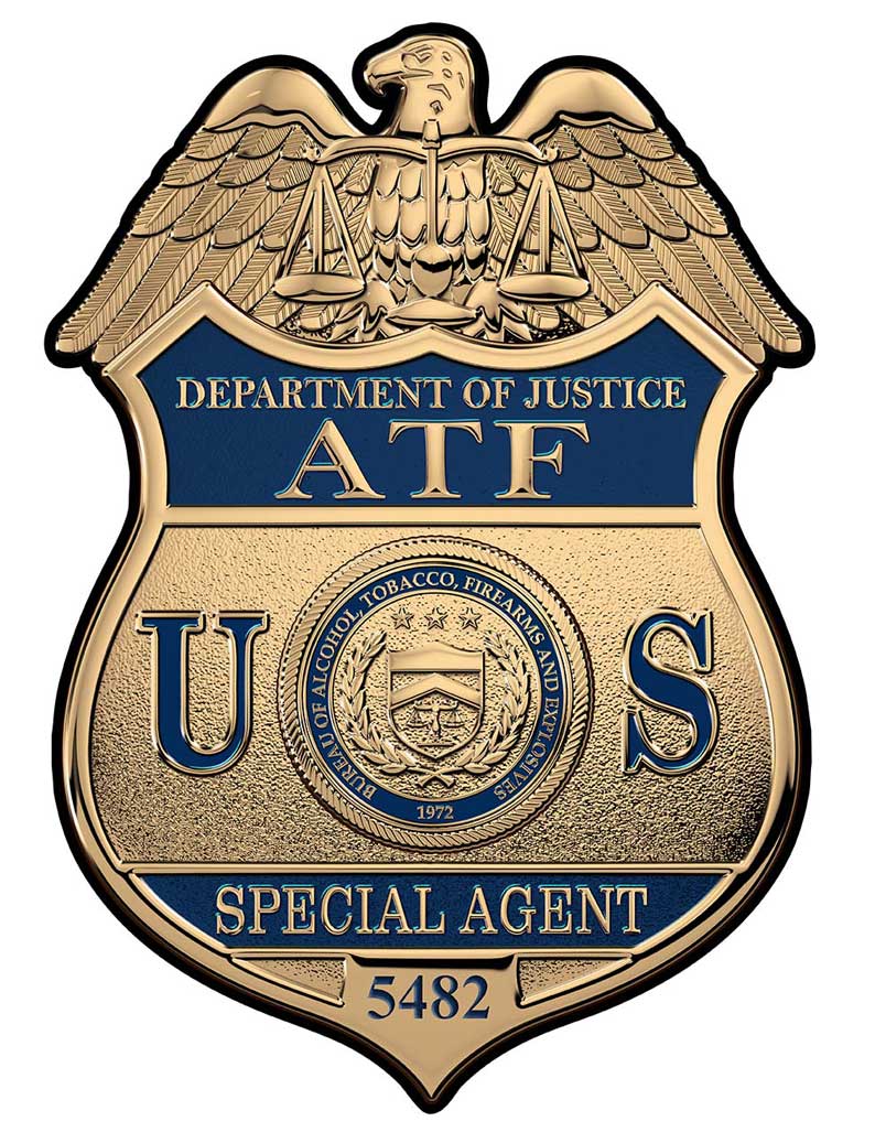 Bureau of Alcohol, Tobacco, Firearms and Explosives Badge All Metal Si ...